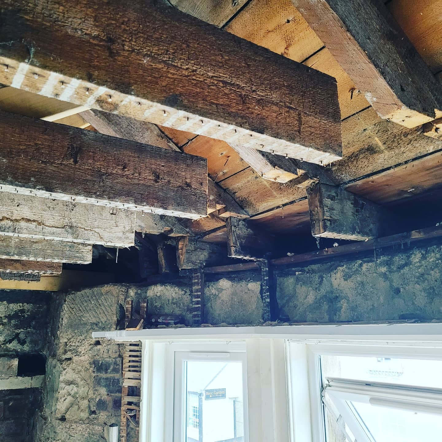 Failed Bressumer Beam - SMPS Building Preservation - Damp Proofing